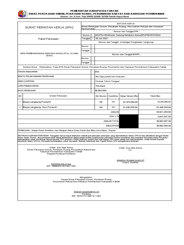 SPK CV Pelita Jaya Pratama | PDF