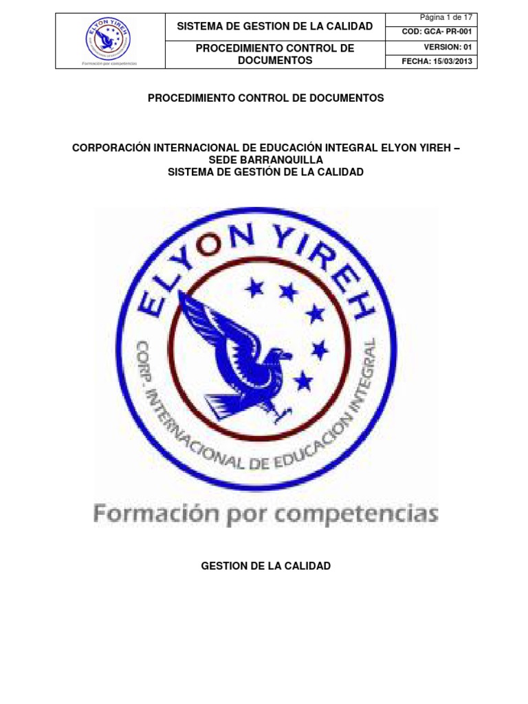 Control de Documentos en Calidad SGC | PDF | Sistema de manejo de ...