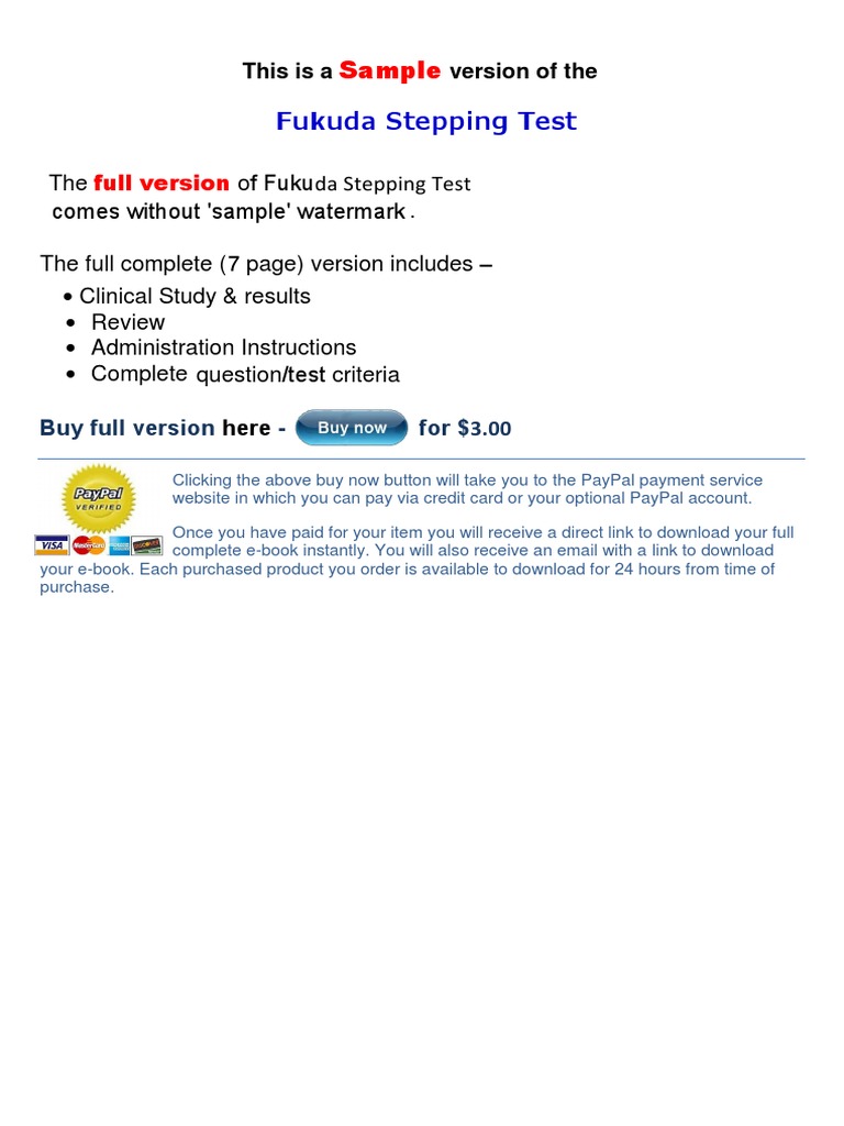 Fukuda Stepping Test SAMPLE | PDF | Neuroscience | Clinical Medicine