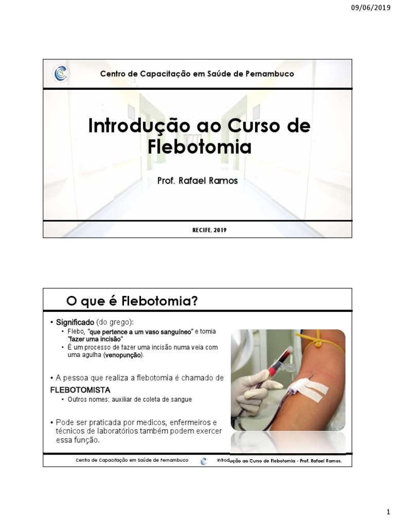 Introdução A Flebotomia | PDF | Doação de sangue | Desenvolvimento ...