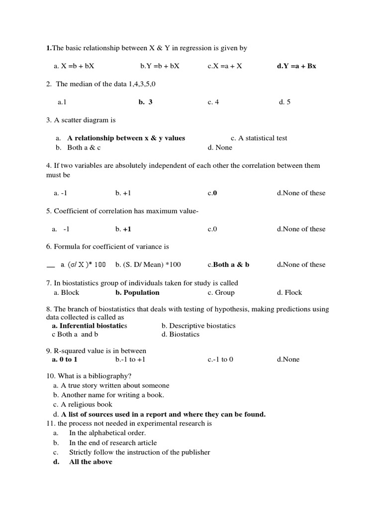 Biostatistics Mcqs | PDF | Statistics | Biostatistics