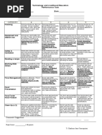 Scoring Rubric-Kitchen Lab Performance Evaluation | PDF | Cooking | Foods