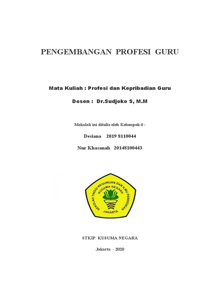 Makalah - Pengembangan Profesi Guru | PDF