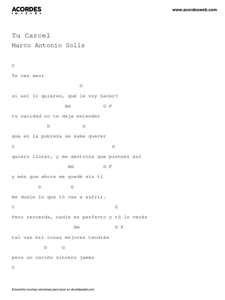 Tu Carcel: Marco Antonio Solís | PDF