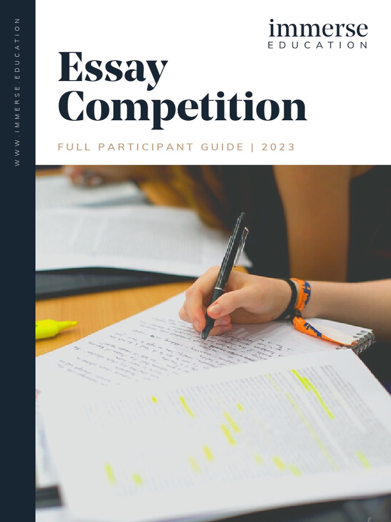 Immerse Essay Competition Full Participant Questions and Guide 2023 ...