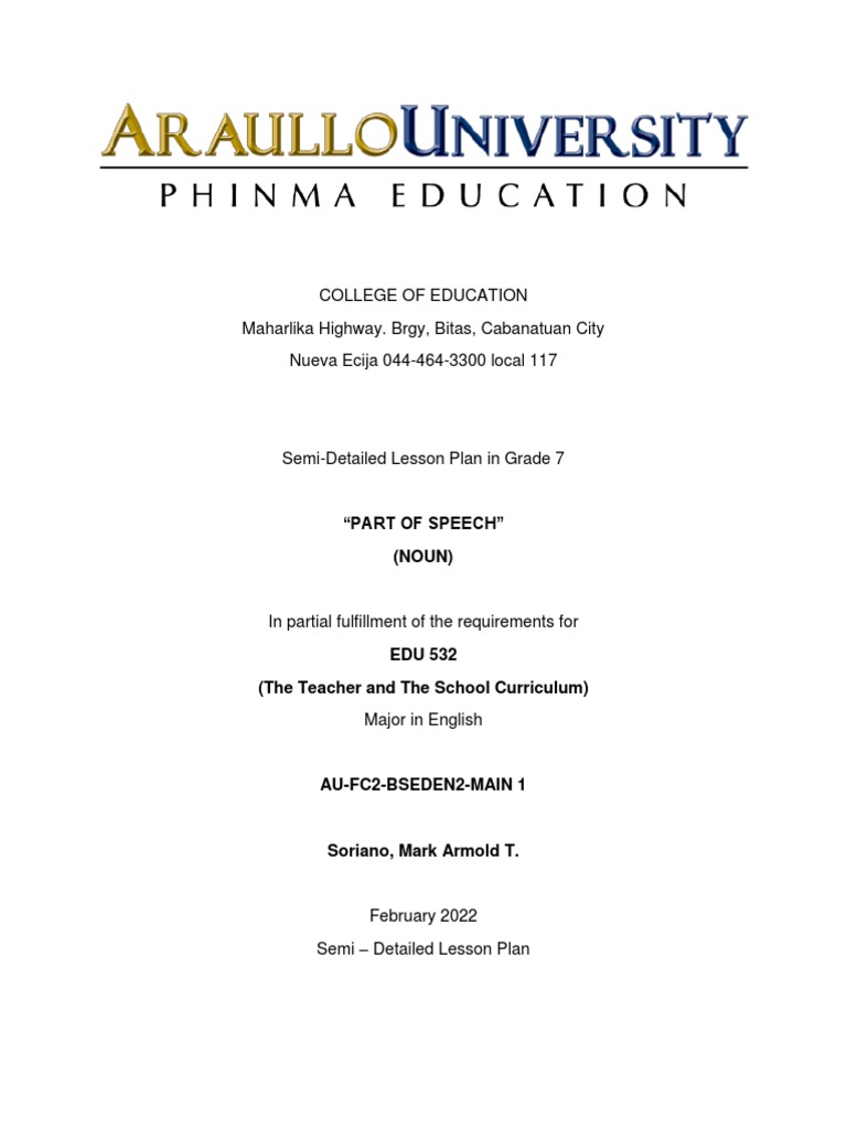 Semi Detailed Lesson Plan in English | PDF | Noun | Plural