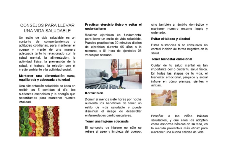 Consejos para Llevar Una Vida Saludable | PDF | Ciencias de la Salud ...