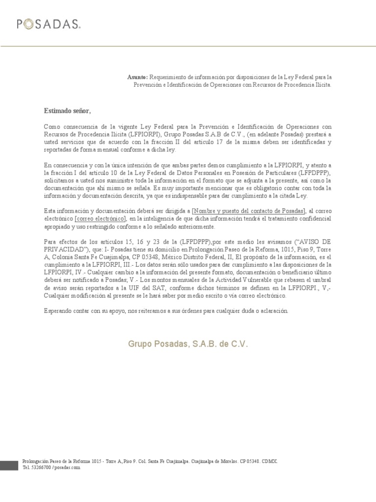 1.5.2 Carta Solicitud de Datos y Documentos Del Cliente PF - Tarjetas ...