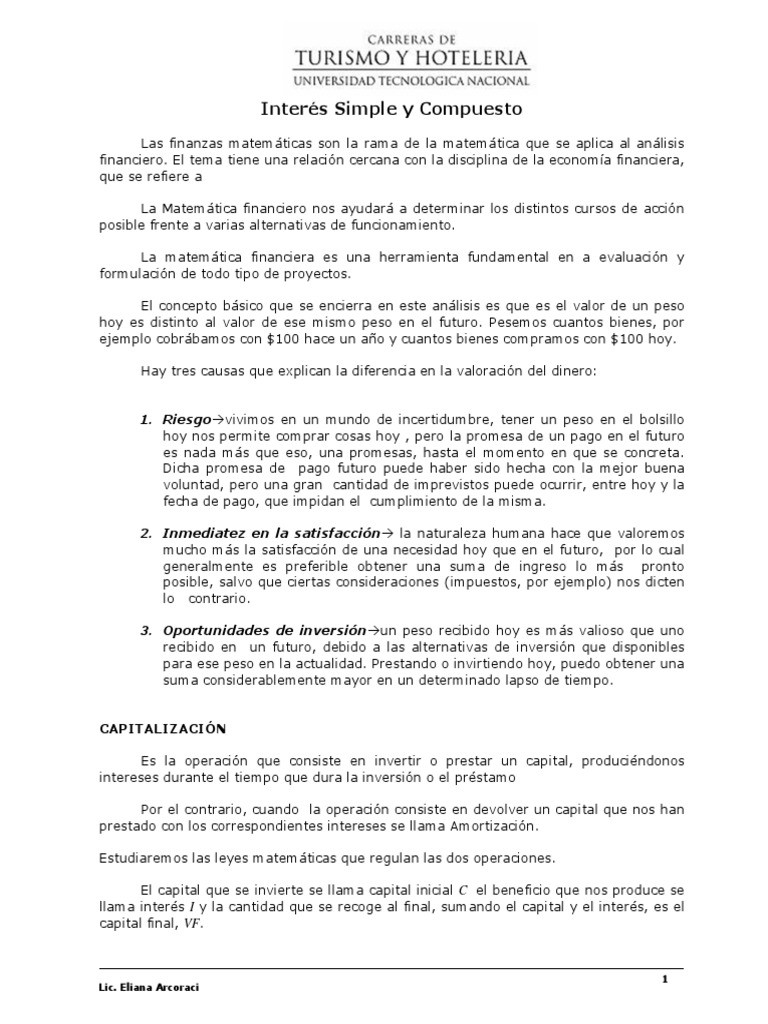 Interés Simple y Compuesto | PDF | Negocios