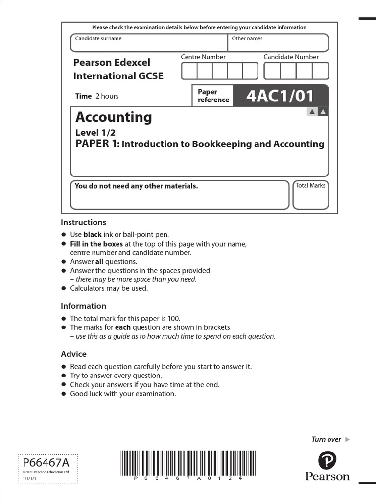 Accounting Paper 1 | PDF | Debits And Credits | Accounts Payable