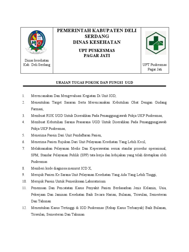 Uraian Tugas UGD | PDF