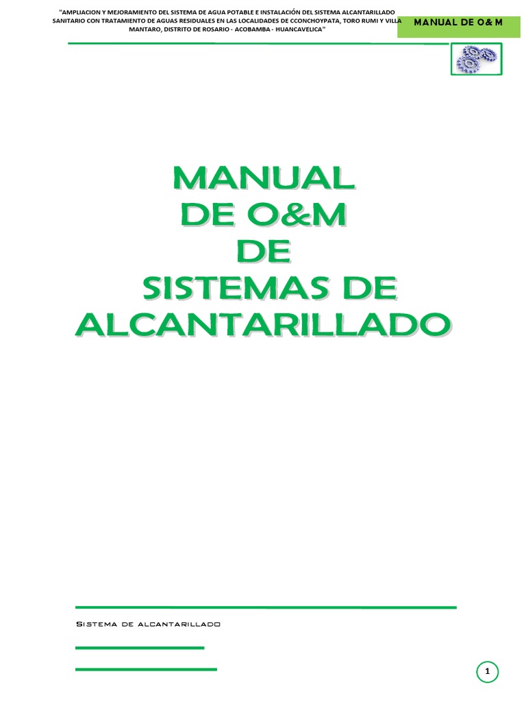 Manual de O&m Sistema de Alcantarillado Aa | PDF | Alcantarillado | Aguas residuales