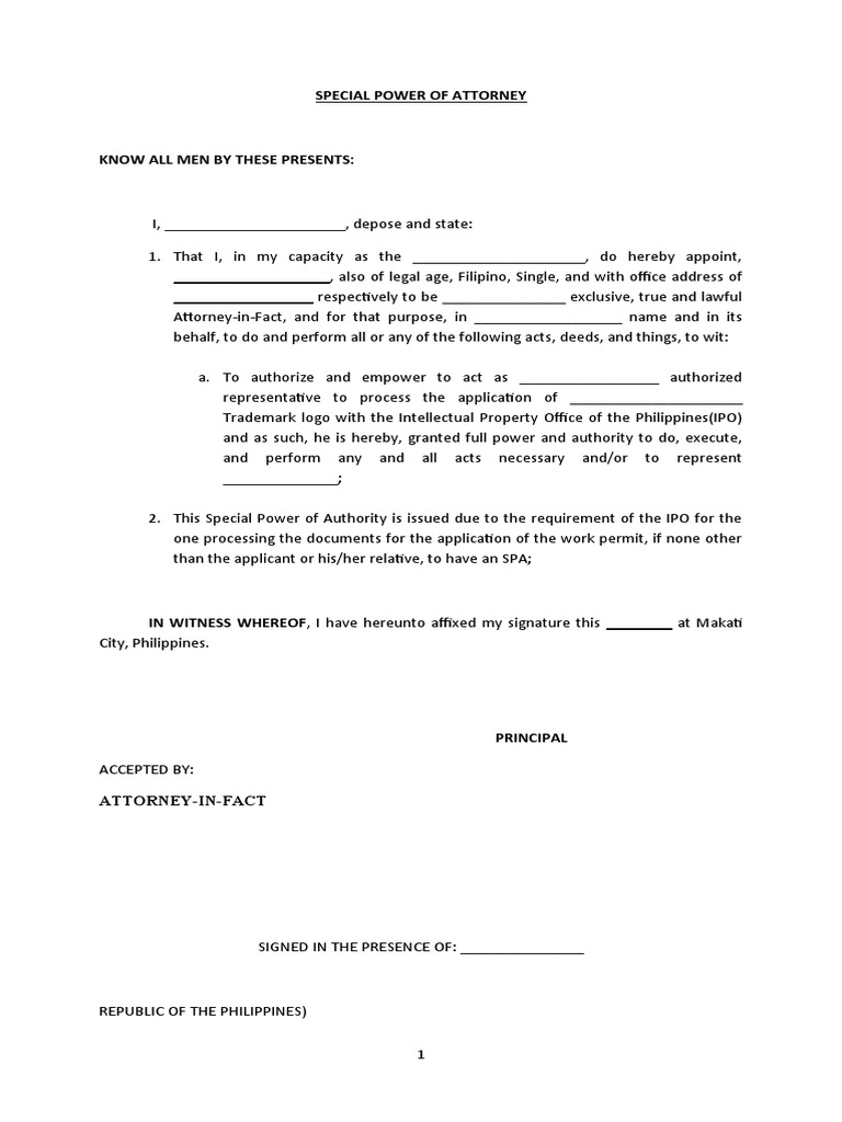 Spa Ipo | PDF | Power Of Attorney | Notary Public