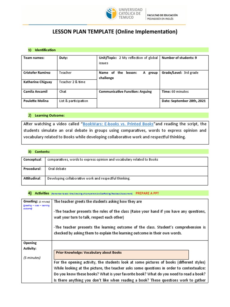 3rd Grade Debate Lesson Plan on Books | PDF | Reading Comprehension | Books