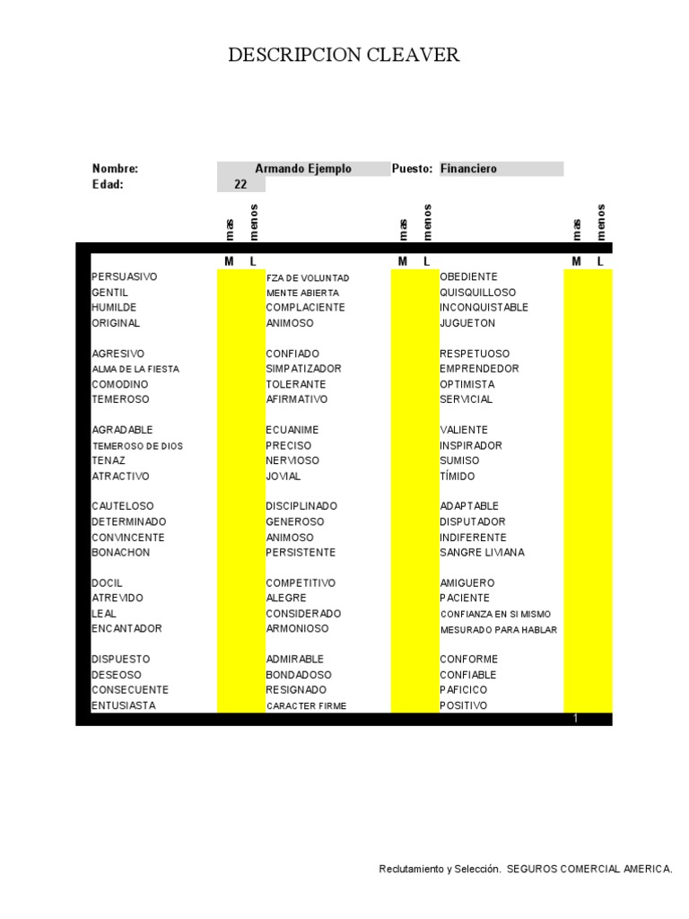 Descripción del Test Cleaver | PDF