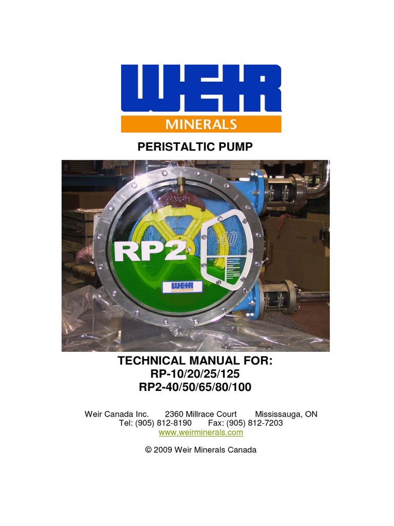 RP2 Manual2 - 1 | PDF | Pump | Bearing (Mechanical)