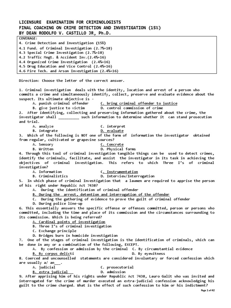 Compre Final Coaching Cdi 2018 | PDF | Confession (Law) | Crime Scene