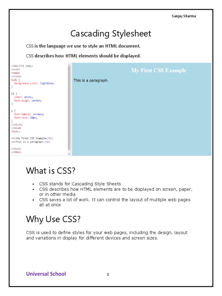Cascading Stylesheet Tutorial SMP2 Material | PDF | Html | World Wide Web