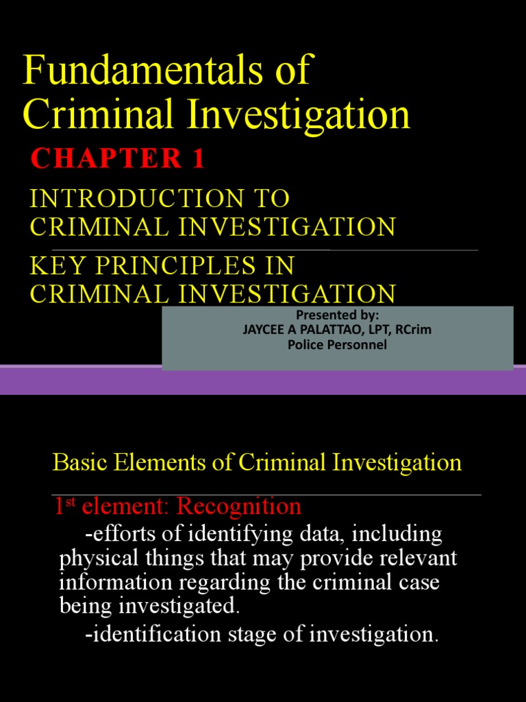 Fundamentals of Criminal Investigation: Introduction To Criminal ...