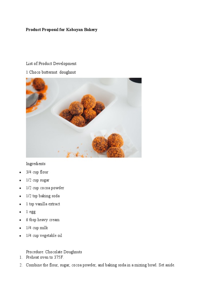 Product Proposal For Kabayan Bakery | PDF | Doughnut | Chocolate