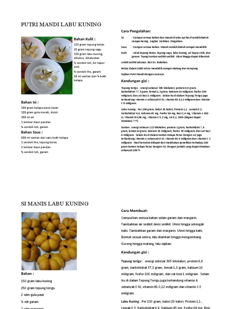 Putri Mandi Labu Kuning | PDF