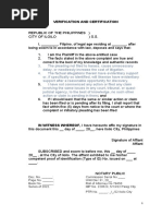 Sample Verification and Certification of Non Forum Shopping | PDF | Affidavit | Virtue