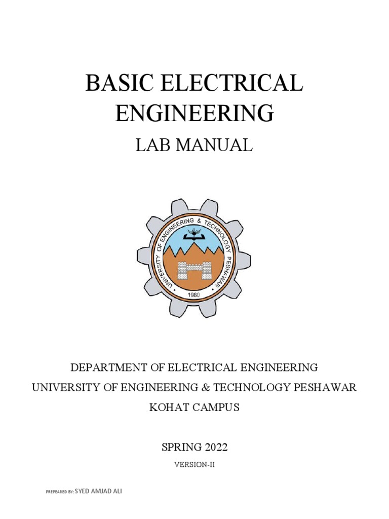 Basic Electrical Engineering: Lab Manual | PDF