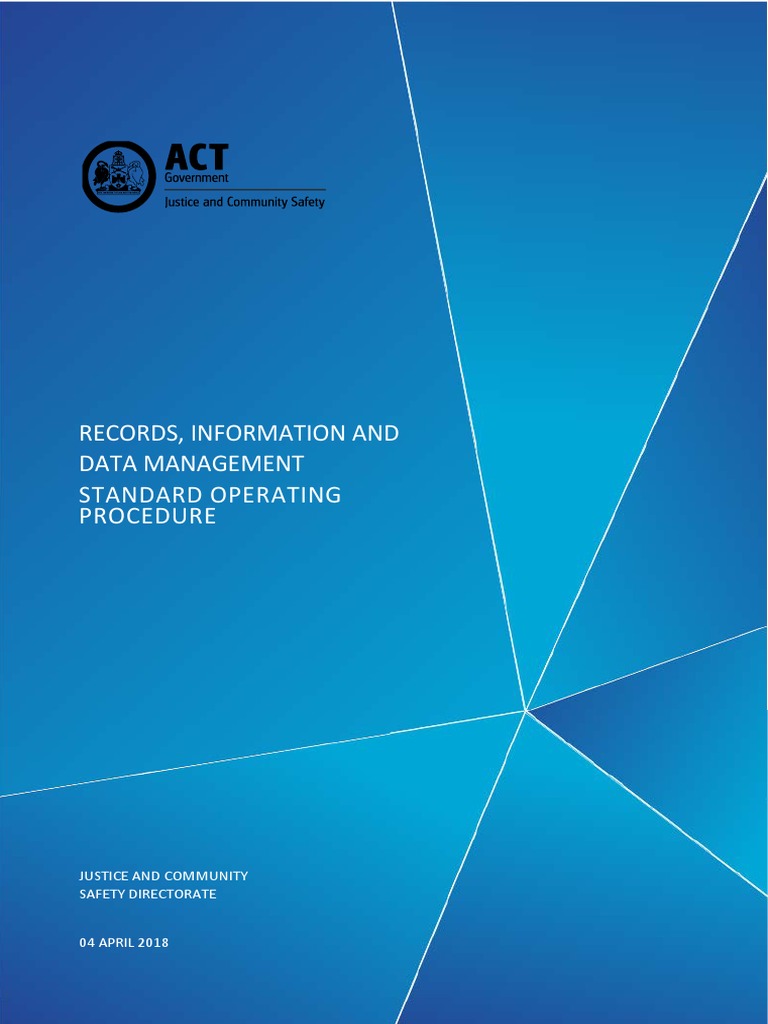 Records Information and Data Management Standard Operating Procedure ...