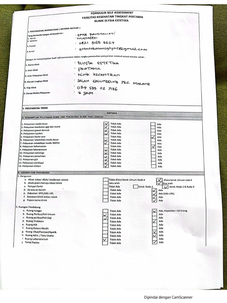 (2) Self assessment Klinik | PDF