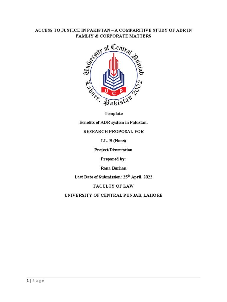 Proposal For ADR Final | Download Free PDF | Alternative Dispute Resolution | Mediation