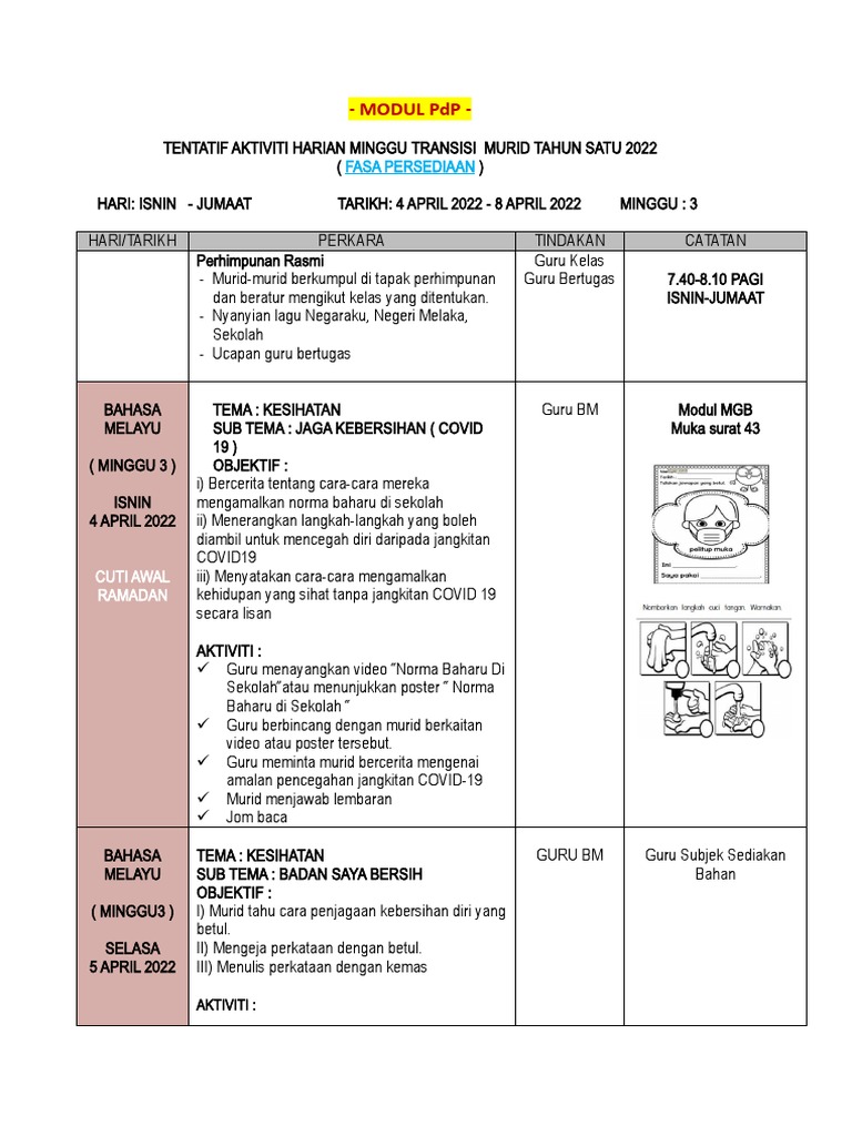 RPH Fasa Persediaan (Minggu 3 & 4) | PDF