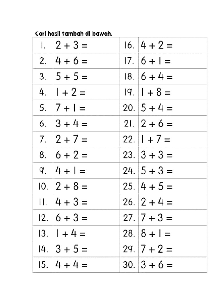 Latihan Matematik Pra | PDF