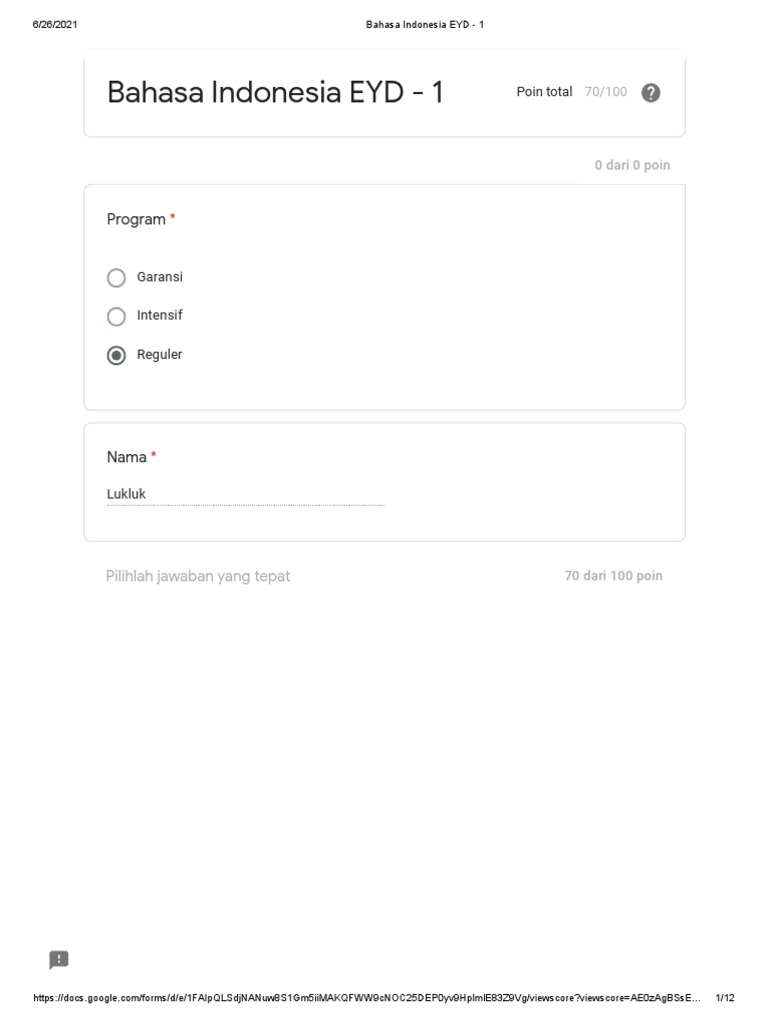 Bahasa Indonesia EYD - 1 | PDF
