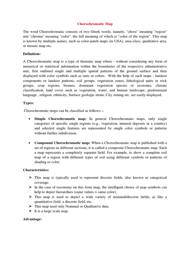 Chorochromatic Map | PDF | Map | Geographic Data And Information