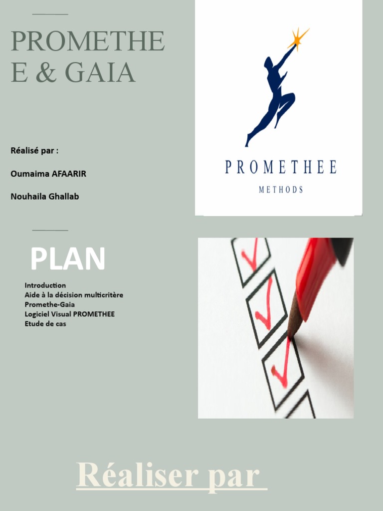 PROMETHEE - GAIA - Oumaima AFAARIR .Nouhaila GHALLAB | PDF | Cognition | Méthodologie