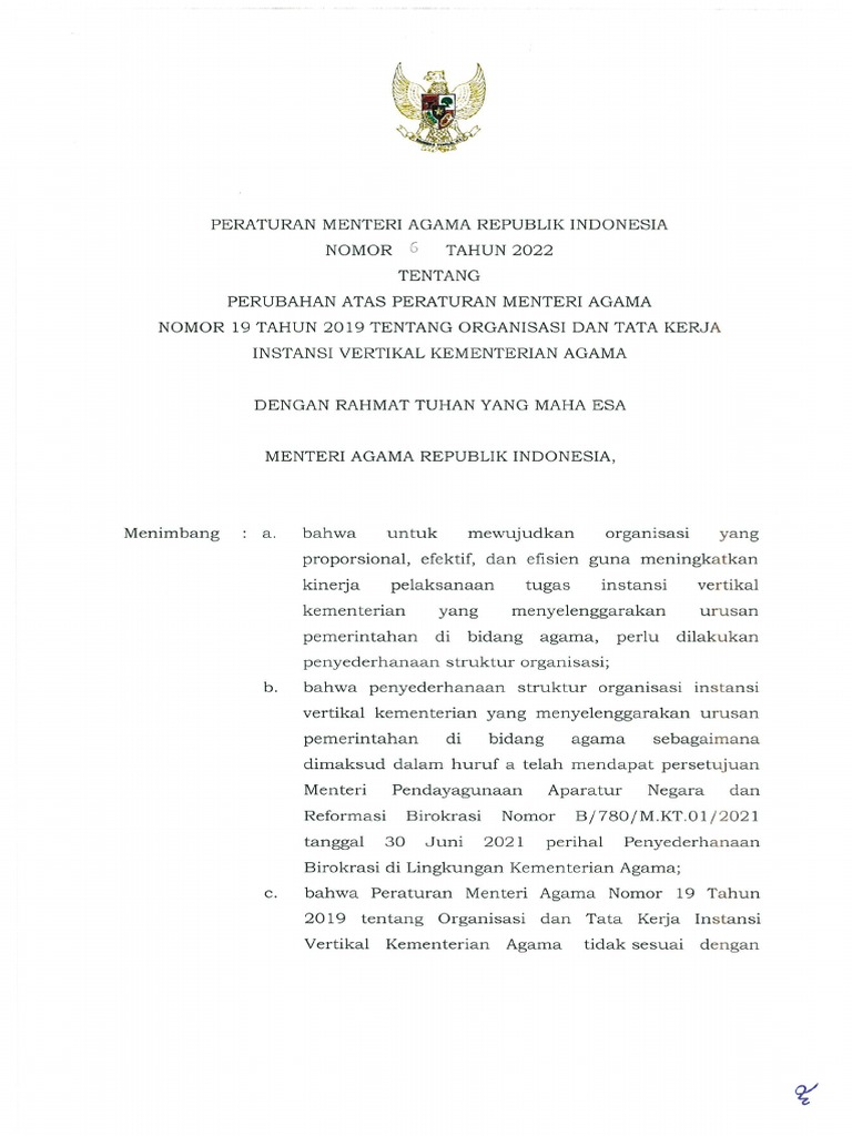 Pma Nomor 6 Tahun 2022 | PDF
