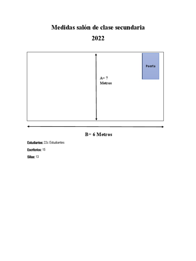 Medidas Salón de Clase Secundaria | PDF