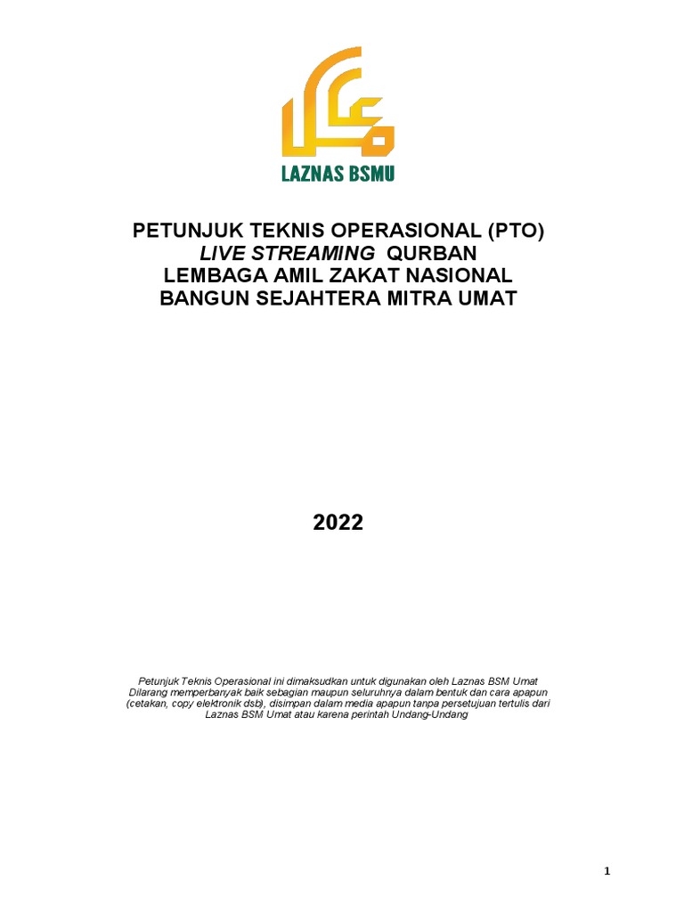 SOP Live Streaming Qurban Laznas | PDF