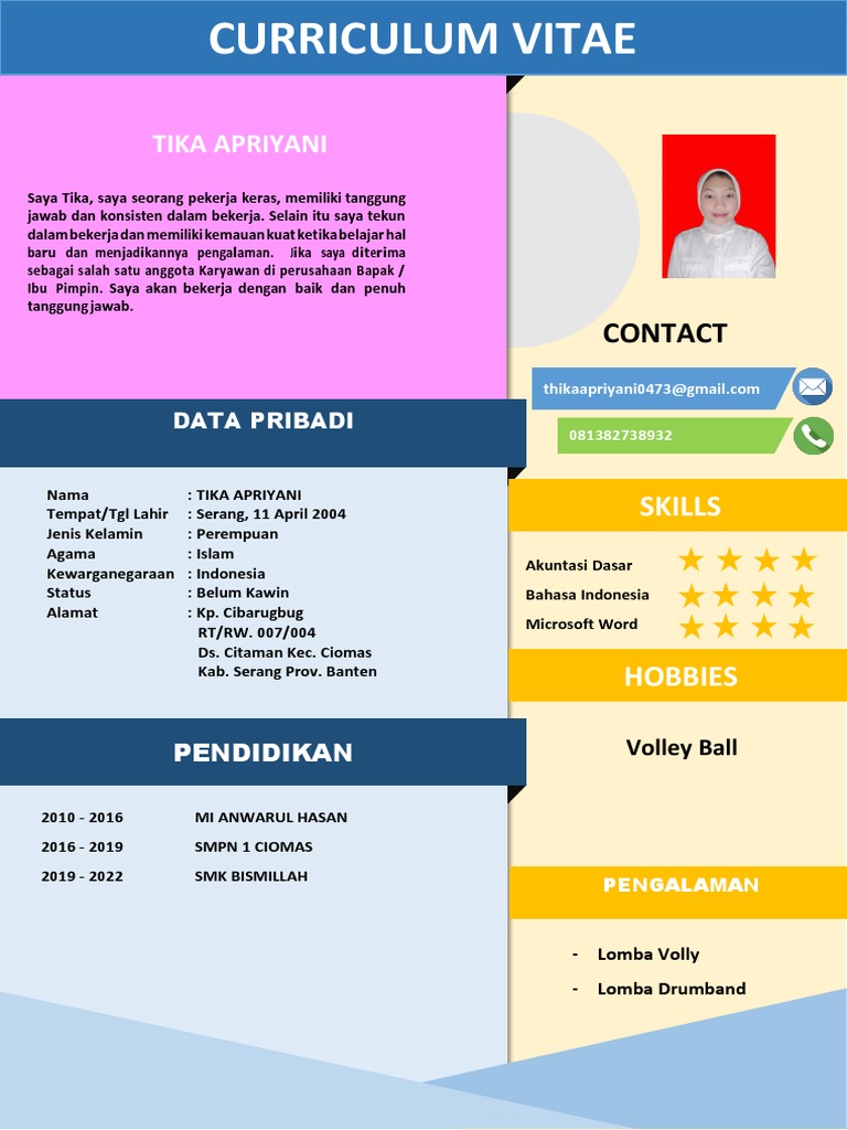 Tika Apriyani CV | PDF