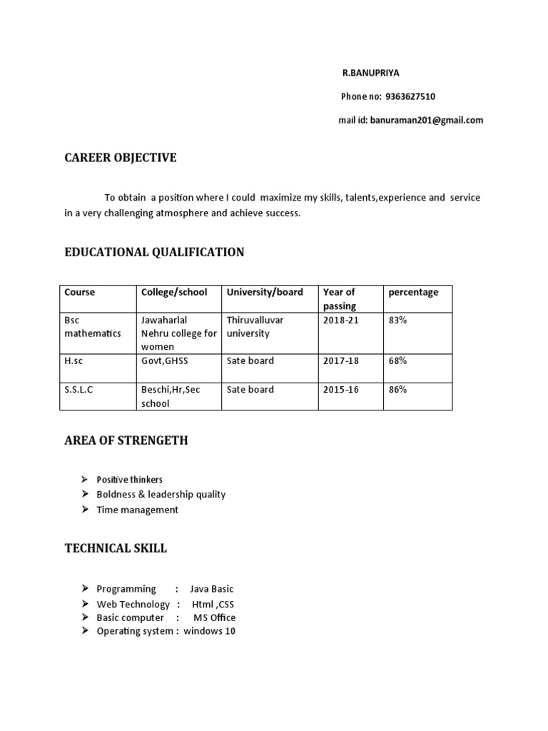 Banu Resume | PDF