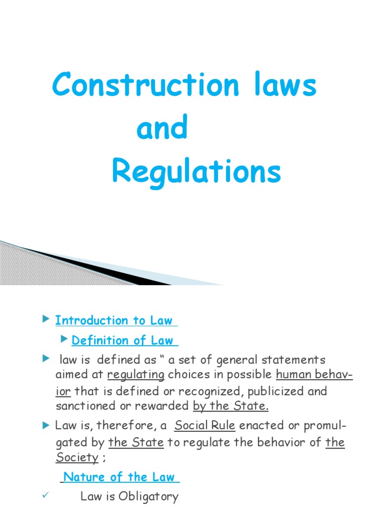 Construction Laws and Regulations | PDF | Employment | Insurance