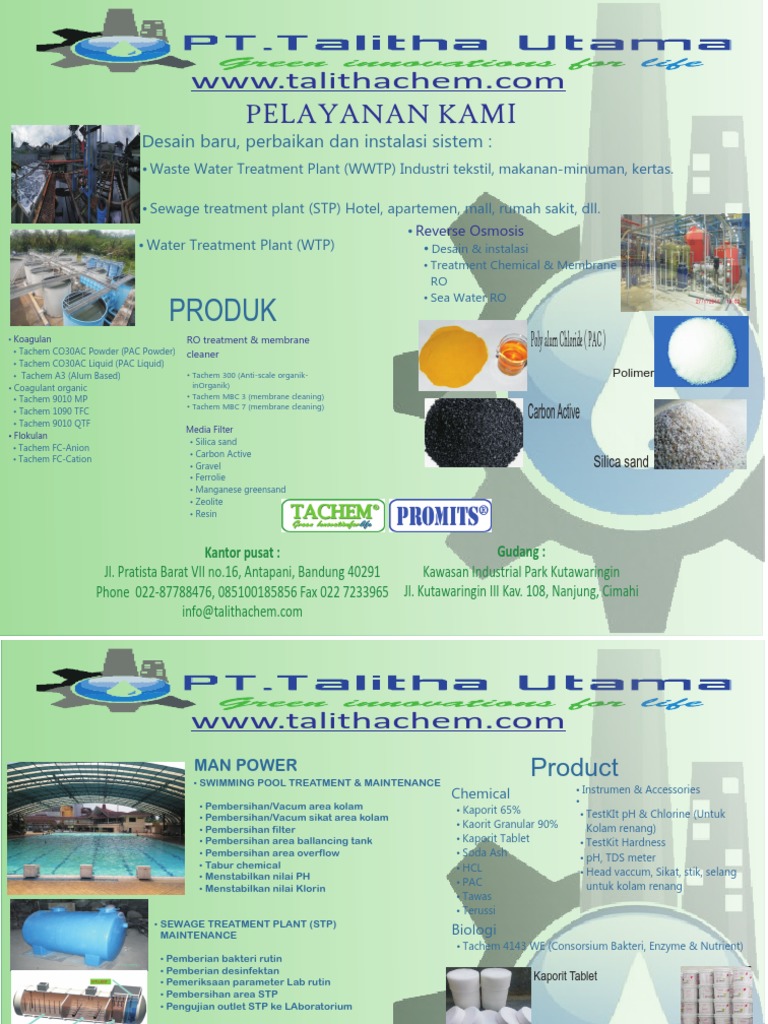 product talitha | PDF | Water Purification | Sewage Treatment