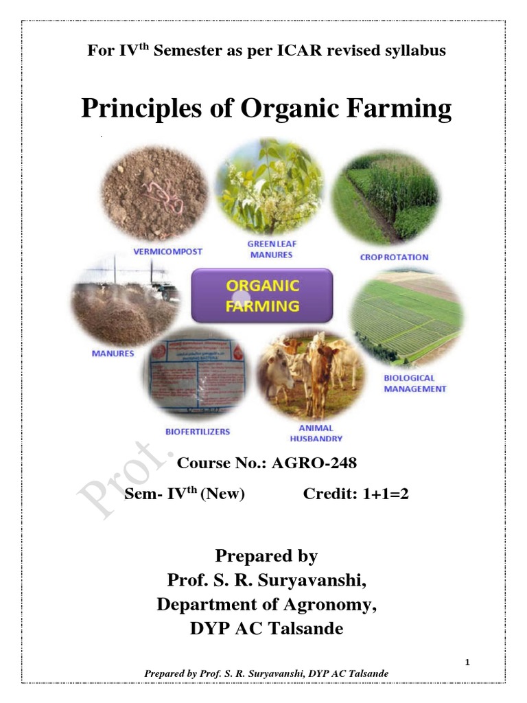 Principles of Organic Farming: For IV Semester As Per ICAR Revised ...