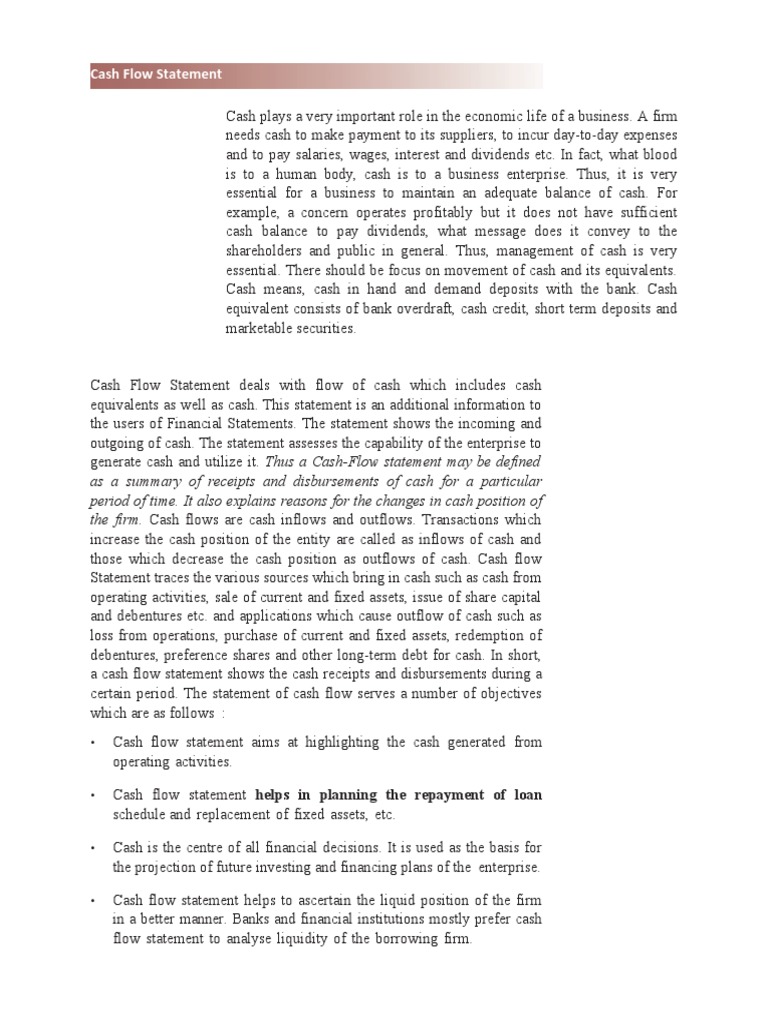 Pre Reading Material For Session 17 FA (Cash Flow) | PDF | Cash Flow ...