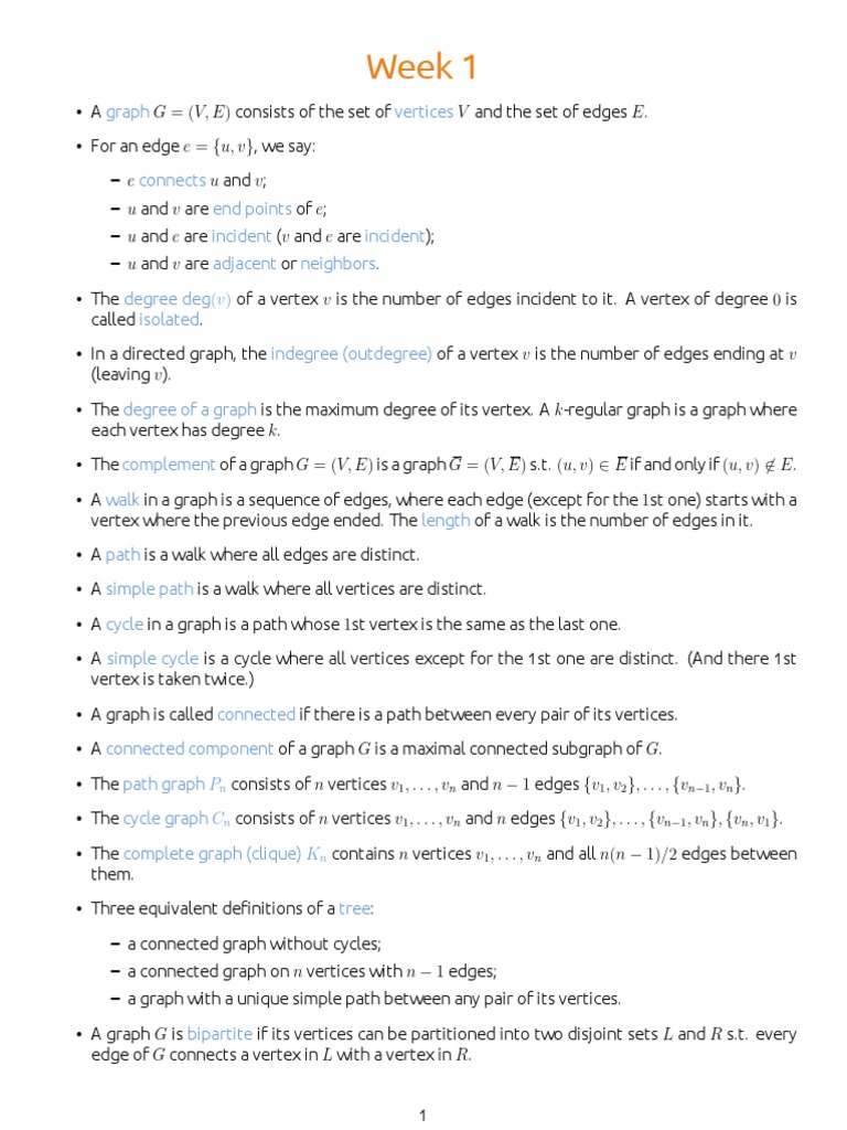 Graph Theory Glossary Pdf Vertex Graph Theory Graph Theory