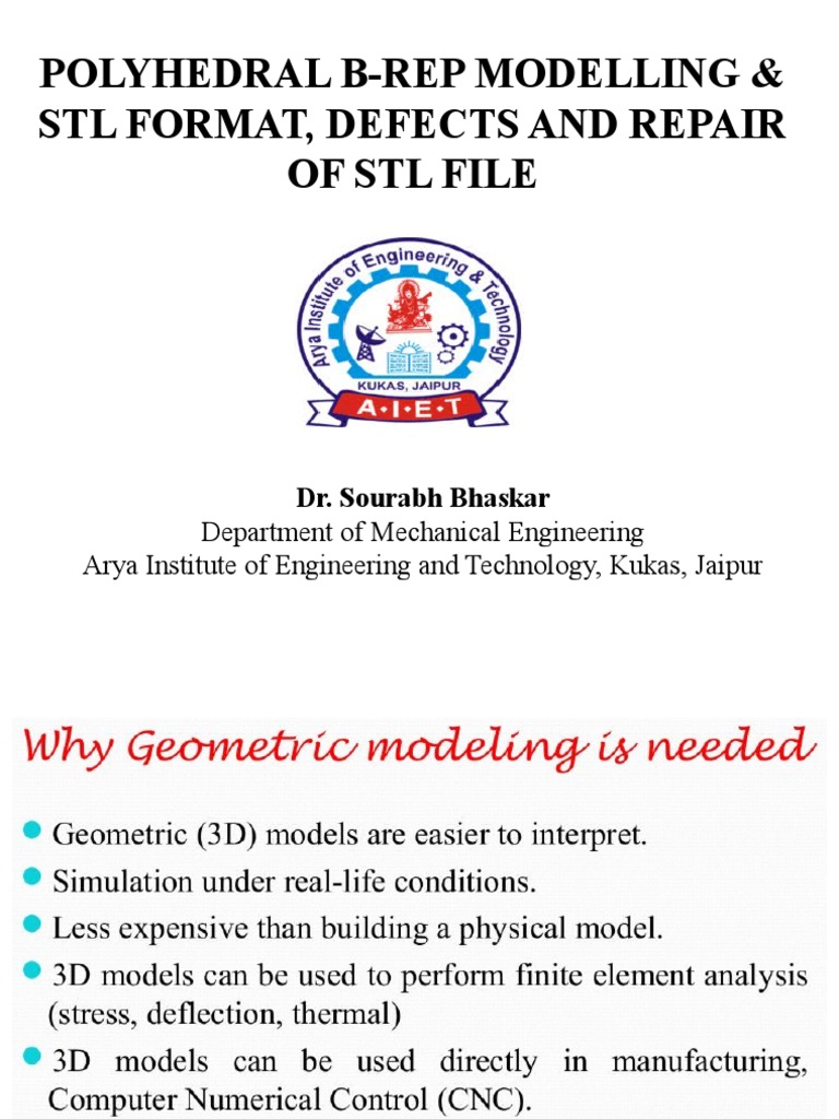 Polyhedral B-Rep Modelling & STL Format, Defects and Repair of STL File ...