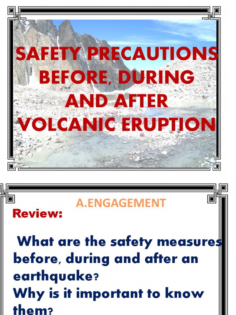 Safety Precautions Before, During and After Volcanic Eruption | PDF ...
