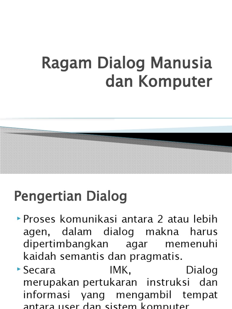 Ragam Dialog Manusia Dan Komputer | PDF