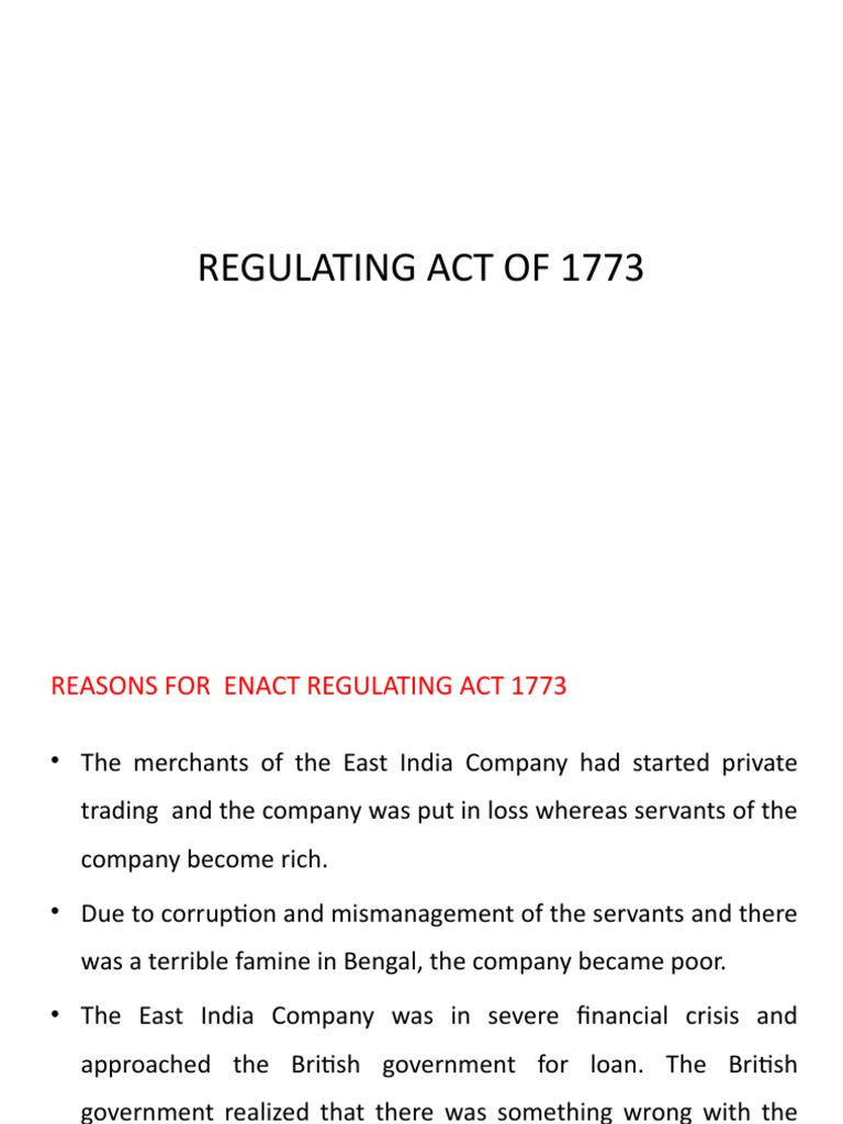 Regulating Act 1773 | PDF | Judiciaries | Public Law