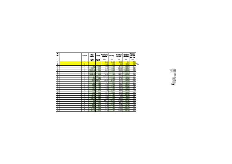 Line Sizing Sheet | PDF | Physical Quantities